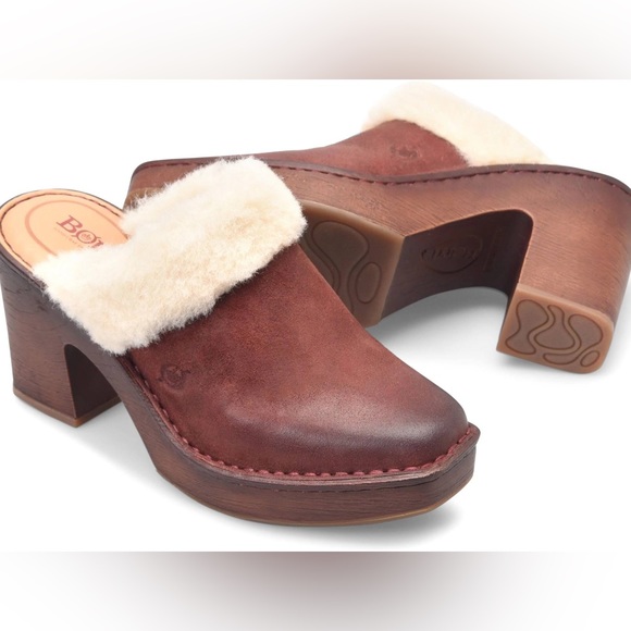 Born | Shoes | Nwt Born Leather Hope Brick Red Shearlinglined Heeled ...